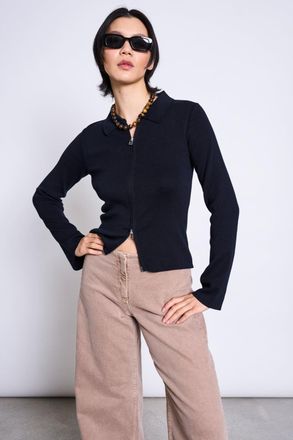 JAN 'N JUNE Damen vegan Zip Strickjacke Tyrie Nightfall