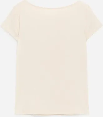 Arket Stretch-T-Shirt Mit U-Boot-Ausschnitt -Wei&szlig;