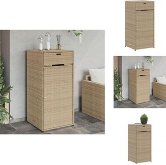 vidaXL Armoire de rangement de jardin beige 55x55x111cm r&eacute;sine tress&eacute;e - Coffre De Jardin - Rangements Exterieur - Mobilier De Jardin - Armoire De Jardin