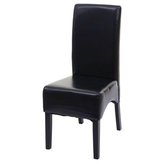 Hhg Hhg - Sedia Pranzo Soggiorno Latina Pelle 102x44x44cm Nero Gambe Scure