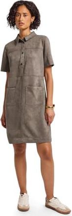 Street One 1408846 Robe Chemisier en Velours, Marron, 42 Femmes