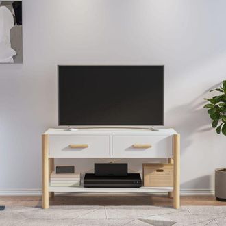 vidaXL Meuble tv Blanc 82x38x45 cm Bois ding&eacute;nierie Vidaxl