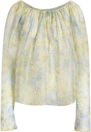 Alberta Ferretti Femme, Blouses et Chemises, Multicolore, Taille: 44 FR Chemisier en organza de soie &agrave; imprim&eacute; floral