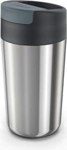 Joseph Joseph Sipp Reisebecher, Hygienischer, auslaufsicherer wiederverwendbarer Becher, Kaffee & Tee Isolierter Becher mit Deckel - 454 ml (16 fl. oz) - Stahl