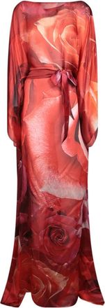 Roberto Cavalli Femme, Robes, Rouge, Taille: 38 FR Robe Rouge en Soie Style &Eacute;l&eacute;gant