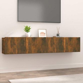 vidaXL Vidaxl - Meubles tv 2 pcs Ch&ecirc;ne fum&eacute; 80x30x30 cm Bois ding&eacute;nierie