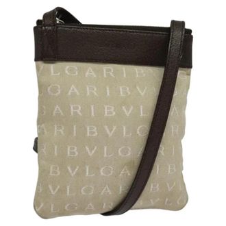 Bulgari Pre-owned Canvas schultertasche - - Pre-owned - Damen - Beige - ONE SIZE