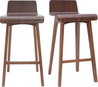 Miliboo Tabourets de bar scandinaves noyer H65 cm (lot de 2) BALTIK