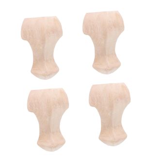 DOITOOL 4 Stück Teiliges Möbelbeine aus Langlebigem Gummibaumholz Robuste Möbelfüße für Tisch Stuhl Sofa Vielseitige Holzfüße für Schrank und Couchtisch Feuch