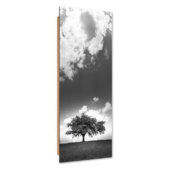 Feeby Wanddeko Baum Bild Kunstdruck modern Landschaft schwarz-weiß 40x120 cm