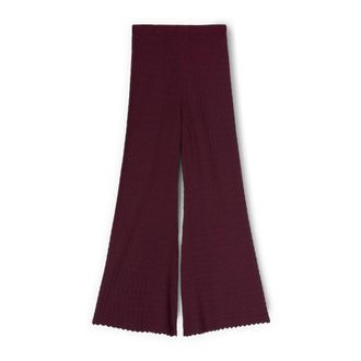 Motivi Strickhose mit Spitzeneffekt - - Trousers - Damen - Rot - L