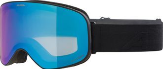 Alpina Slope Q-Lite - Stylische Skibrille f&uuml;r Damen und Herren, Anti-Fog, effektive Luftzirkulation, Verspiegelte Scheibe, black matt/blue