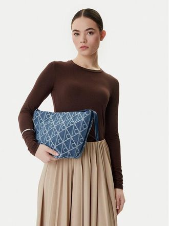Calvin Klein Handtasche Emblem Aop Denim Bucket LV04F3432G Blau