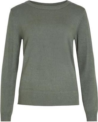 Vila Femme Viril O-Neck L/S Knit Top - Noos Pull-Over, Laurel Wreath, M