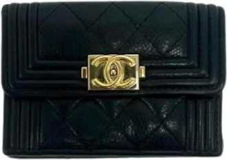 Chanel Portefeuille Boy Chanel en cuir Pre-owned - Femme - Pre-owned - Noir - Taille: ONE Size