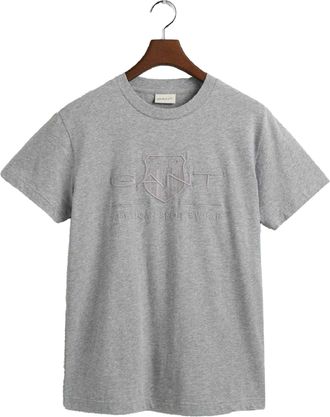 GANT T-Shirt f&uuml;r Herren, Ton-in-Ton Stickerei (Grau)