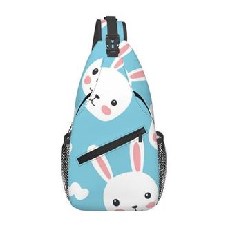 Generic Sac &agrave; dos &agrave; bandouli&egrave;re en forme de t&ecirc;te de lapin blanc pour homme