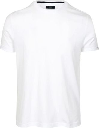 Fay Homme, Tops, Blanc, Taille: 3XL T-shirt ras du cou en jersey de coton