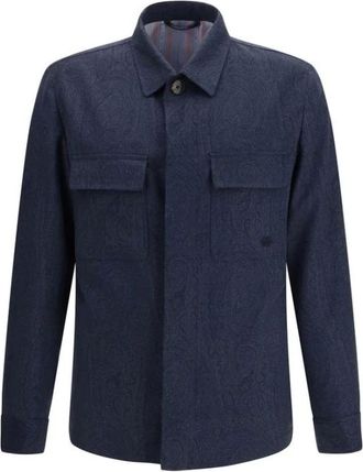 Etro Homme, Vestes, Bleu, Taille: M Manteau en laine avec coupe classique