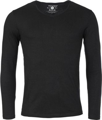 Young & Rich Langarmshirt Herren Uni Basic Longsleeve V-Ausschnitt Unterziehshirt 2001 5er Pack (5er-Pack, 5-tlg., 5er-Pack) V-Ausschnitt unifarben langarm slim fi