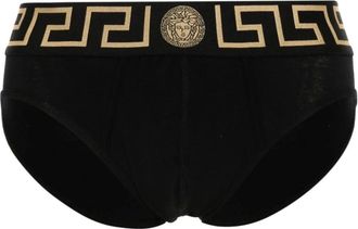 Versace Homme, Sous-v&ecirc;tements, Noir, Taille: L Cotton-Jersey Briefs