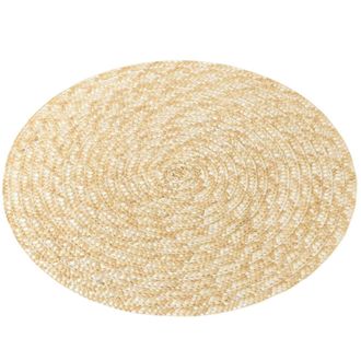 BESPORTBLE Gewebtes Platzset aus Runde Isolierende Topfunterlage Hitzebest&auml;ndiges K&uuml;chentischset Gelb 36cm Dekorative Geschirrmatte f&uuml;r Haushalt und Esstisch