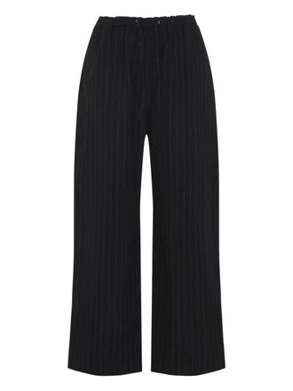 STUDIO NICHOLSON pantalon Sonny &agrave; fines rayures - Noir