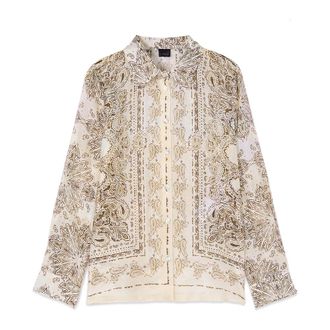Oltre Gemustertes Voile-Hemd - - Blouses & Shirts - Damen - Beige - S
