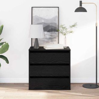 vidaXL Commode Ch&ecirc;ne noir 60 x 41 x 58 cm Bois ding&eacute;nierie Vidaxl