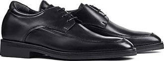 Masaltos Chaussures r&eacute;haussantes pour Homme avec Semelle Augmentant la Taille jusqu&agrave; 7cm. Fabriqu&eacute;es en Peau. Mod&egrave;le Roma Noir 38