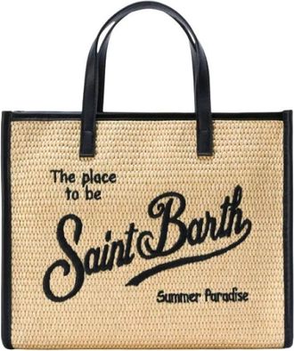 MC2 Saint Barth Femme, Sacs, Beige, Taille: ONE Size Vivian Medium Effetto Paglia Bag