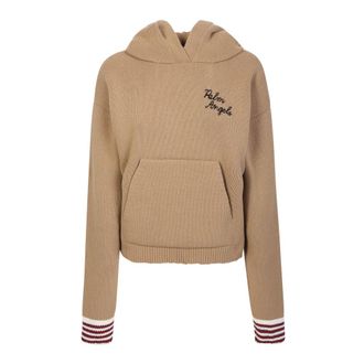 Palm Angels Cropped Kapuzenpullover - - Sweatshirts & Hoodies - Damen - Beige - M