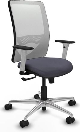 Piqueras y Crespo Stuhl mit Lendenst&uuml;tze Zulema mit wei&szlig;en und schwarzen Armlehnen, ausgestattet mit 3 Positionen und Schneideschaum, mit Rollen von 65 mm, Nylon, Wei&szlig;/