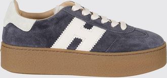 Hogan Baskets Cool H698 &agrave; plateforme en cuir su&eacute;d&eacute; avec logo H