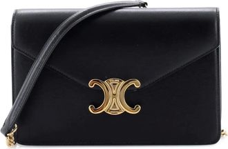 Celine Margo Triomphe Wallet on Chain Leather crossbody bag - Schwarz