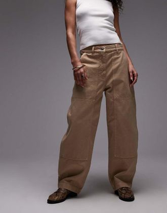 Arket Pantalon de travail à triples surpiqûres - Beige délavé-Neutre