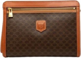 Celine Pre-owned Canvas Clutch - Femme - Pre-owned - Brun - Taille: ONE Size