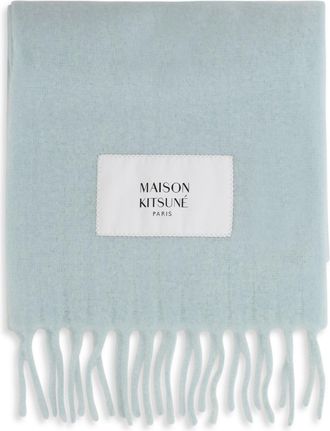 Maison Kitsun&eacute; Baby Alpaca Scarf - Aqua Green