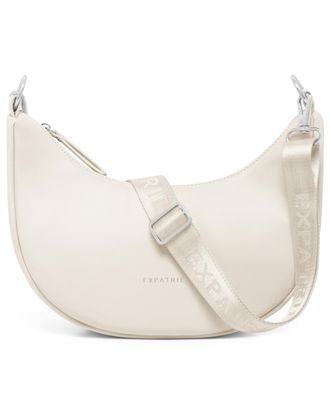Expatri&eacute; Umh&auml;ngetasche Damen Creme - Lea Small - Half Moon Bag Schultertasche - Crossbody Bag im Halbmond Design - Halbrunde Handtasche aus Veganem Leder - Was
