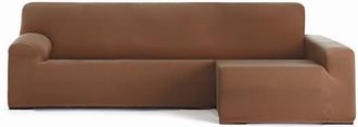 Eysa Bi-elastischer Sofabezug für Chaiselongue, mit langem Arm, rechte Seite rechts, Farbe Kessel, Design Harlem