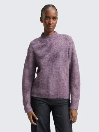Tom Tailor Strickpullover Pullover & Strickjacken Relaxed Fit Strickpullover mit Stehkragen