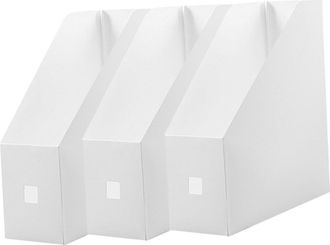 Supvox 3 St&uuml;ck Dokumentenboxen aus Kunststoff Schreibtisch Organizer Aktenhalter 9X24X27cm Milchig Matte Oberfl&auml;che Vielseitig f&uuml;r B&uuml;ro und Kinderzimmer