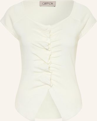 Cartoon Cartoon Strickshirt Mit Volants weiss
