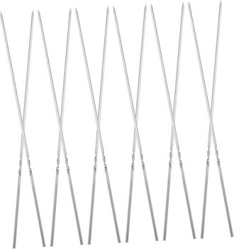 DOITOOL 20 St&uuml;ck Teiliges Grillspie&szlig;e Edelstahl Flache BBQ Metallspie&szlig;e Lang rutschfeste Oberfl&auml;che Hitzebest&auml;ndig und Sicher f&uuml;r Fleisch Gem&uuml;sespie&szlig;e Beim Gr