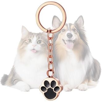 Generic Porte-cl&eacute;s patte de chien - Pendentif comm&eacute;moratif en acier inoxydable ouvrable, souvenir pour cendres danimaux domestiques avec fermeture s&eacute;curis&eacute;e, 