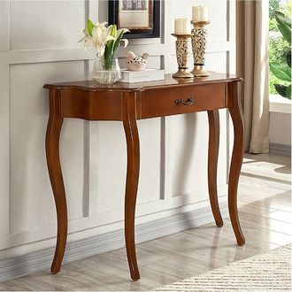 Generic Akzenttisch for den Eingangsbereich, Sofatisch, Eingangstisch for Wohnzimmer, Flur und Eingangsbereich. Halbmond-Konsolentisch aus massivem Holz mit S