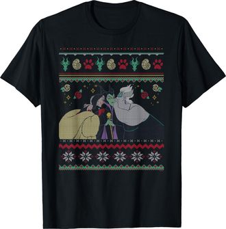 Disney Villains Maleficent Ursula Cruella Christmas Sweater T-Shirt
