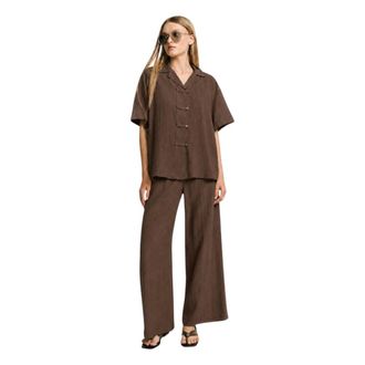 Please Femme, V&ecirc;tements de nuit et de d&eacute;tente, Brun, Taille: 42 FR Pantalon Palazzo