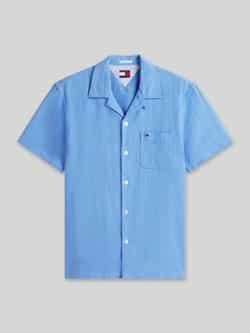 Tommy Jeans Regular Fit Freizeithemd aus Leinen-Baumwoll-Mix