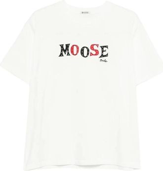 Bode Homme, Tops, Blanc, Taille: M T-Shirt Col Rond Manches Courtes